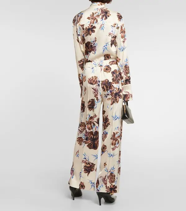 JIL SANDER Floral Print Wide-leg Pants