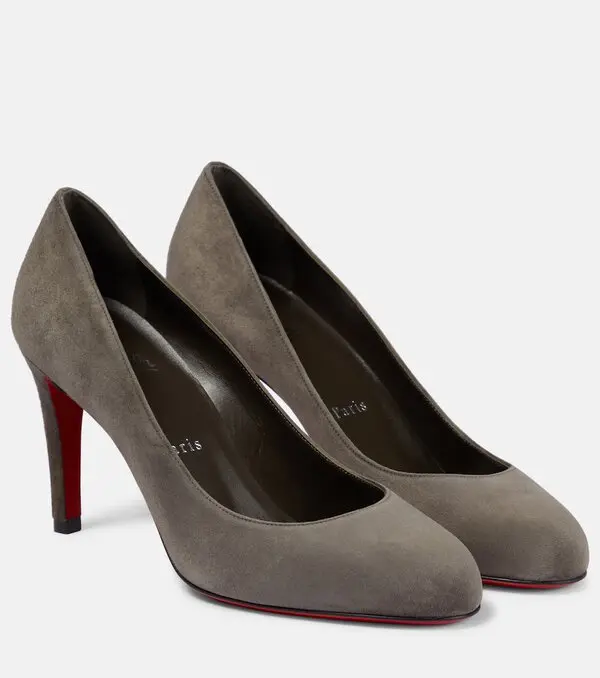 CHRISTIAN LOUBOUTIN Pumppie 85 Suede Pumps - Grey