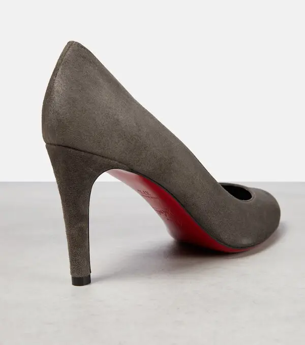 CHRISTIAN LOUBOUTIN Pumppie 85 Suede Pumps - Grey