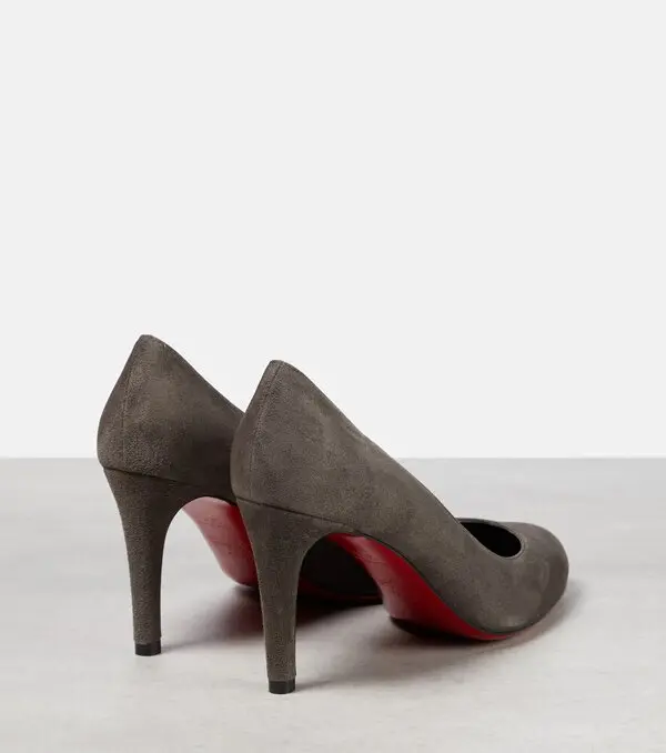 CHRISTIAN LOUBOUTIN Pumppie 85 Suede Pumps - Grey