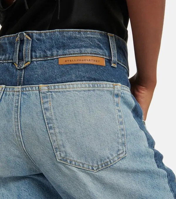 Stella McCartney Paneled High-rise Wide-leg Jeans