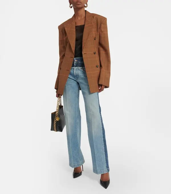 Stella McCartney Paneled High-rise Wide-leg Jeans
