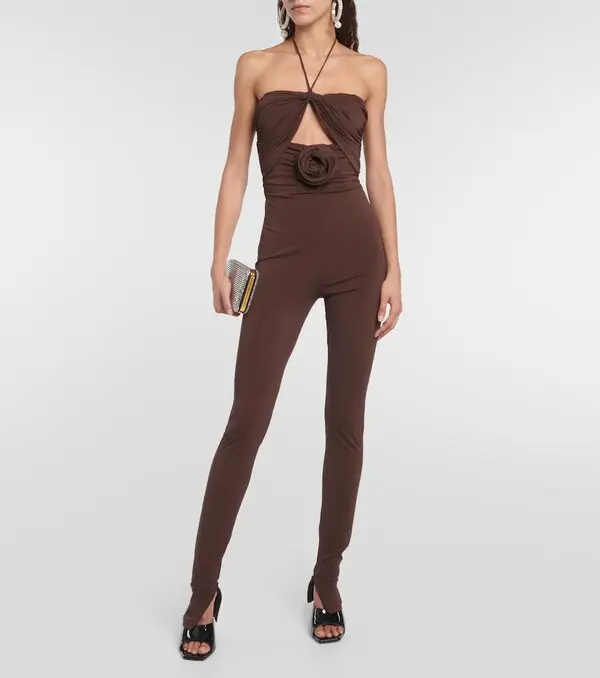 Magda Butrym Floral-appliqué Cutout Jumpsuit