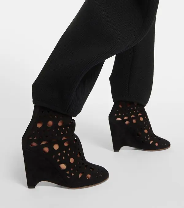 Alaïa Vienne Suede Wedge Ankle Boots