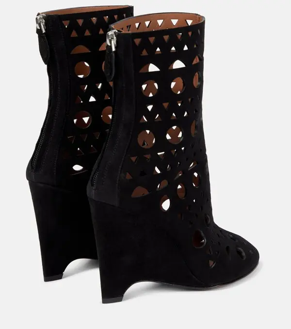 Alaïa Vienne Suede Wedge Ankle Boots