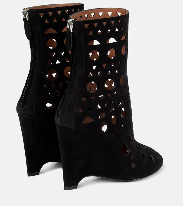 Alaïa Vienne Suede Wedge Ankle Boots