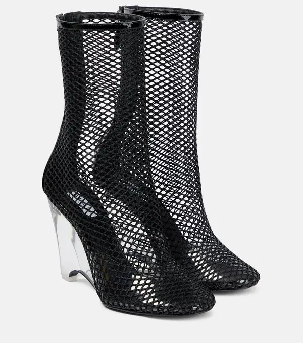 Alaïa La Cage Mesh Ankle Boots - Black