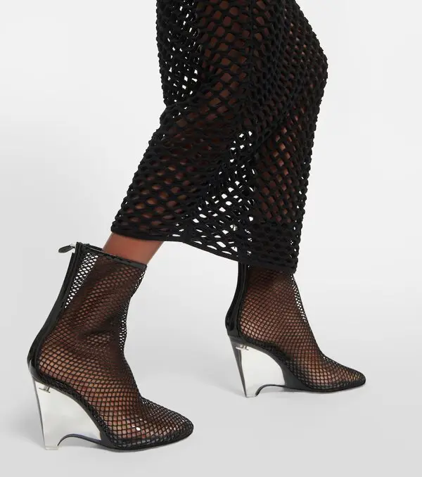 Alaïa La Cage Mesh Ankle Boots