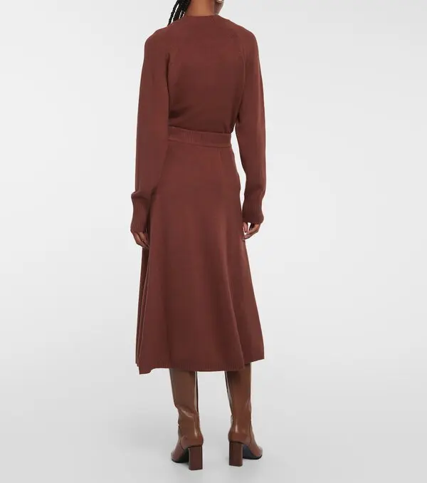 JOSEPH Silk-blend Midi Skirt