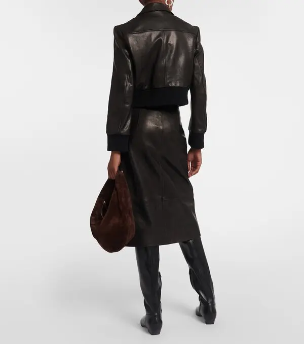 Khaite Hector Cropped Leather Jacket