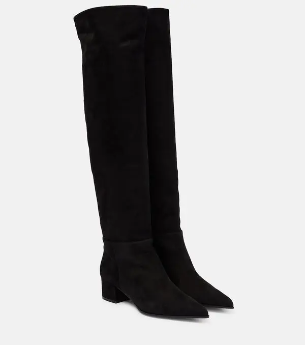 GIANVITO ROSSI Suede Knee-high Boots - Black