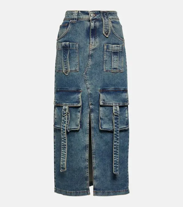 Blumarine Denim Midi Skirt