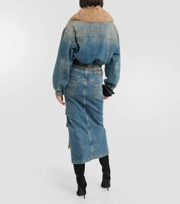 Blumarine Denim Midi Skirt
