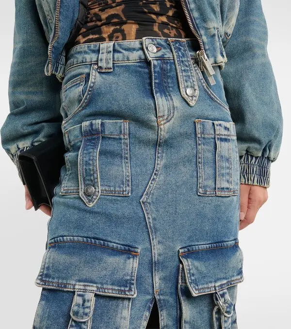 Blumarine Denim Midi Skirt