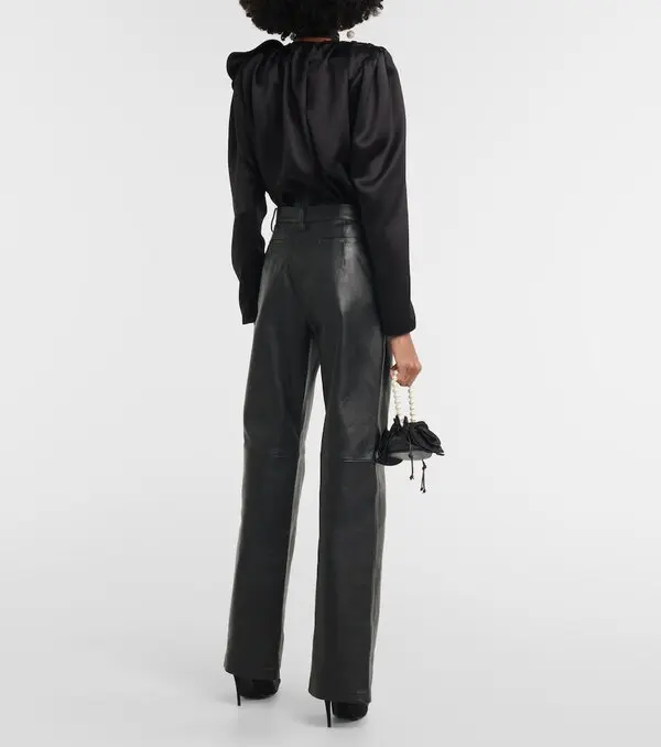 Magda Butrym High-rise Wide-leg Leather Trousers