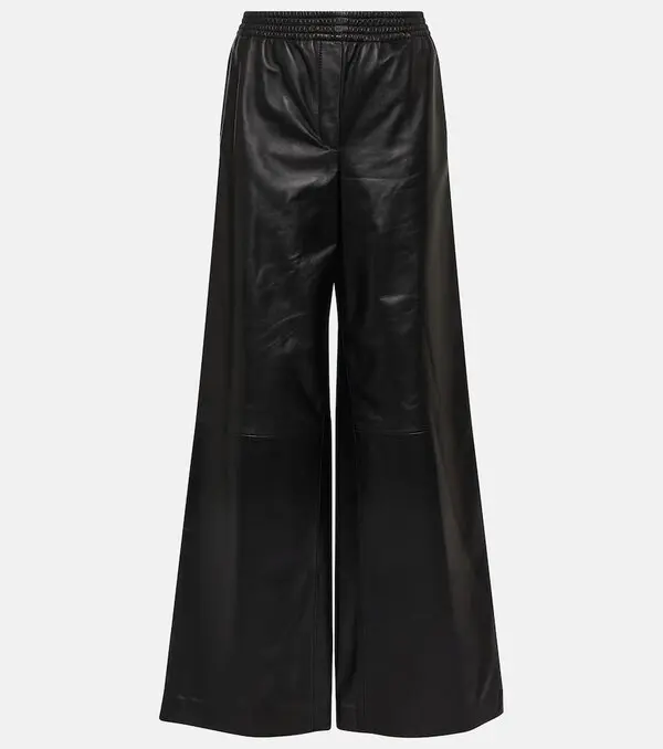 JOSEPH Ashbridge Wide-leg Leather Pants - Black