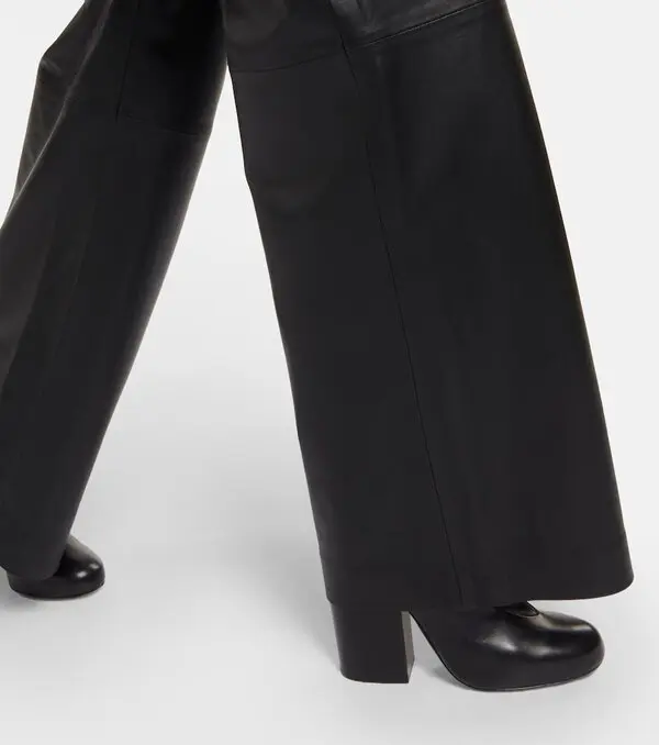 JOSEPH Ashbridge Leather Wide-leg Pants