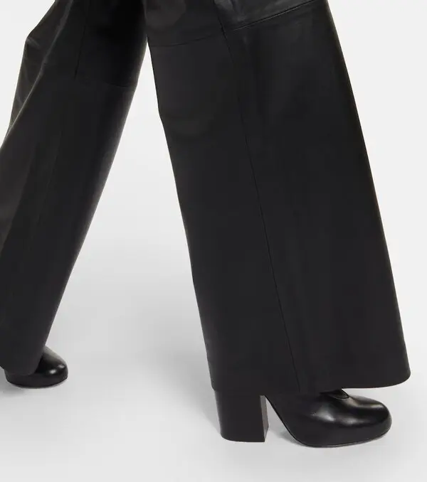 JOSEPH Ashbridge Wide-leg Leather Pants