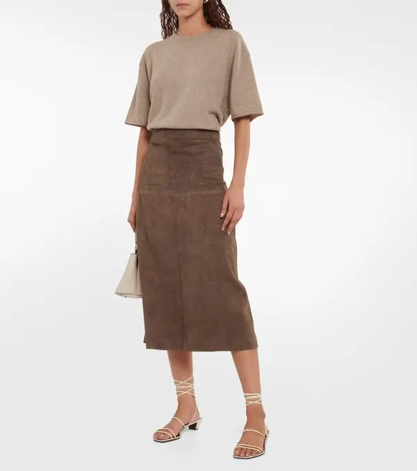 JOSEPH Sacha Suede Midi Skirt