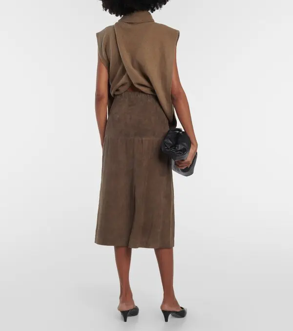 JOSEPH Sacha Suede Midi Skirt