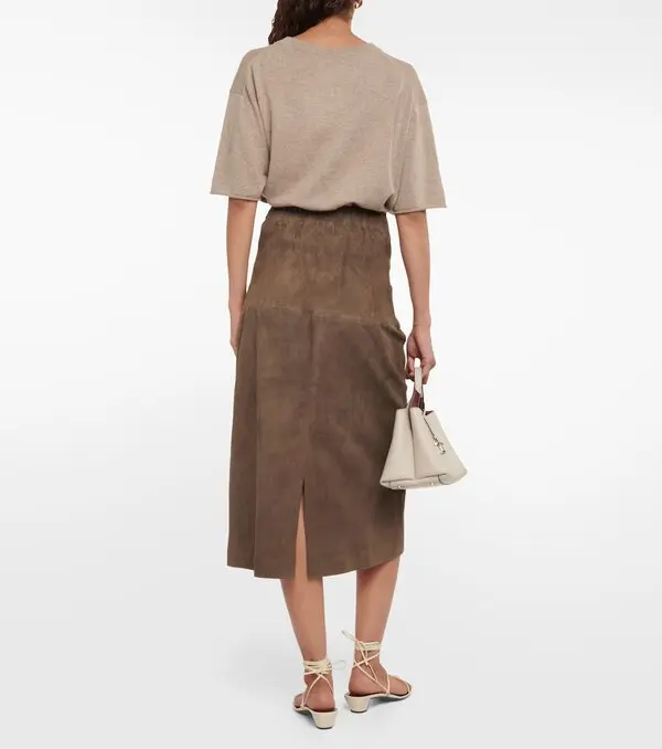 JOSEPH Sacha Suede Midi Skirt