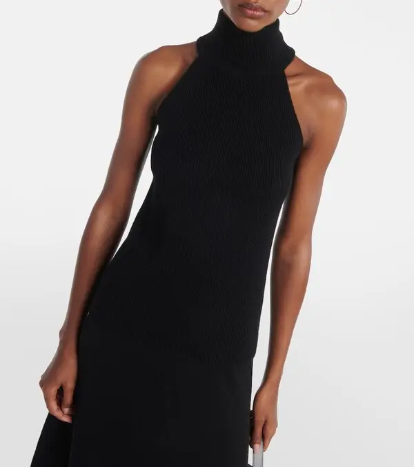 LISA YANG Freya Turtleneck Cashmere Tank Top - Black