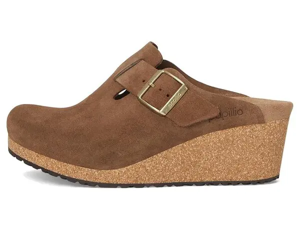 BIRKENSTOCK Papillio Fanny Wedge Clog Suede - Tan