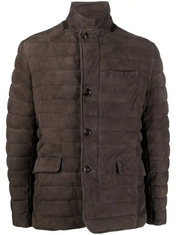 MOORER Padded Leather Jacket