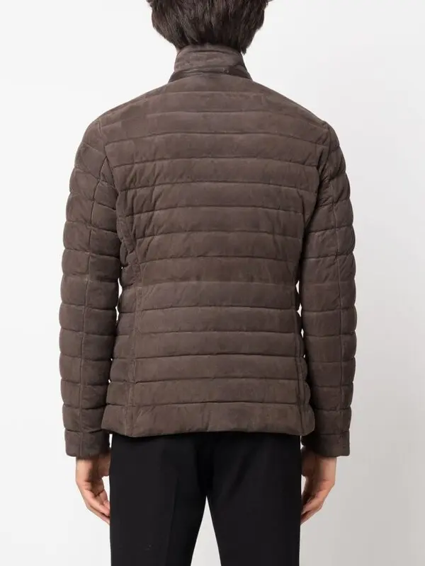 MOORER Padded Leather Jacket
