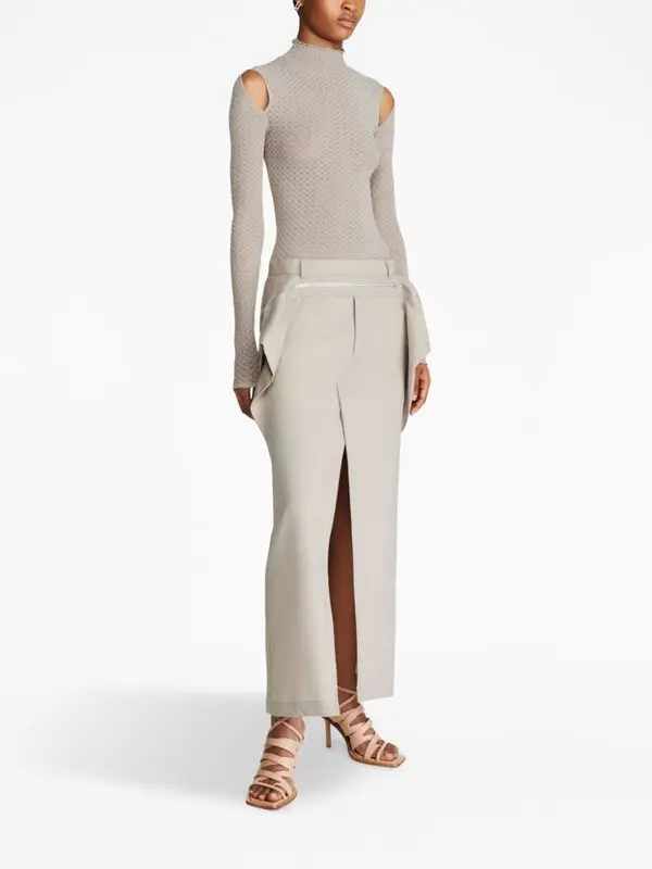 DION LEE Wool Midi Skirt With Zip Detail