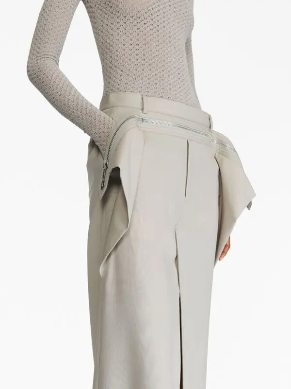 DION LEE Wool Midi Skirt With Zip Detail