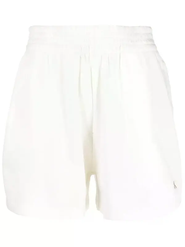Calvin Klein Logo-embroidered Waffle Shorts - 0in Greige