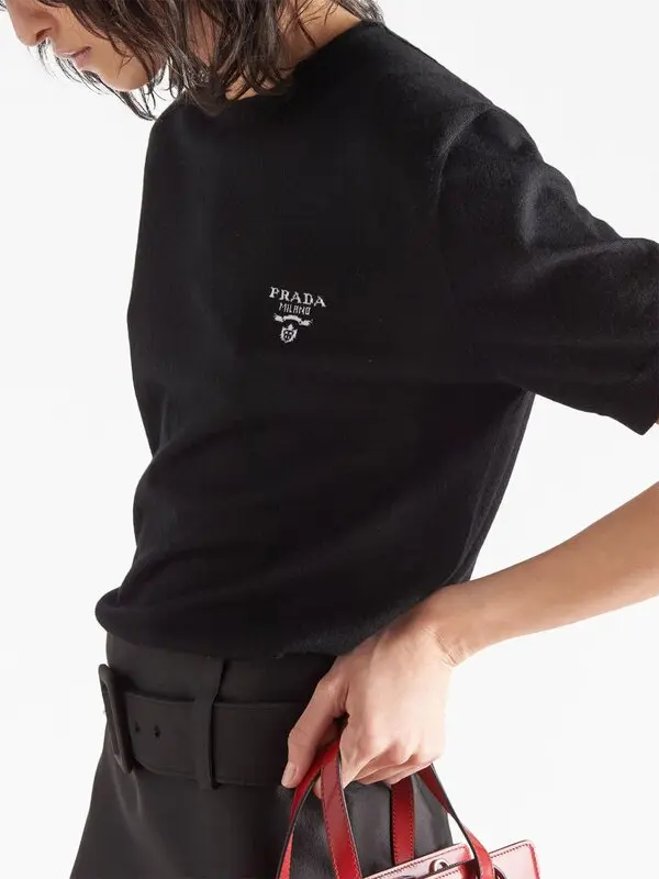 Prada Crew-neck Cashmere Sweater - Black