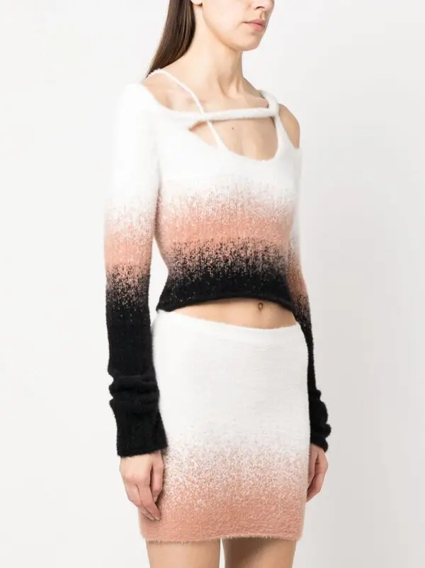 Ottolinger Gradient-effect Off-shoulder Knitted Jumper