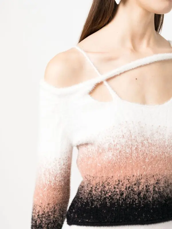 Ottolinger Gradient-effect Off-shoulder Knitted Jumper