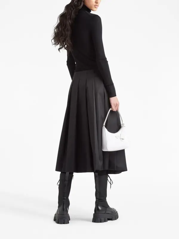 Prada Logo-intarsia Turtleneck Sweater - Black