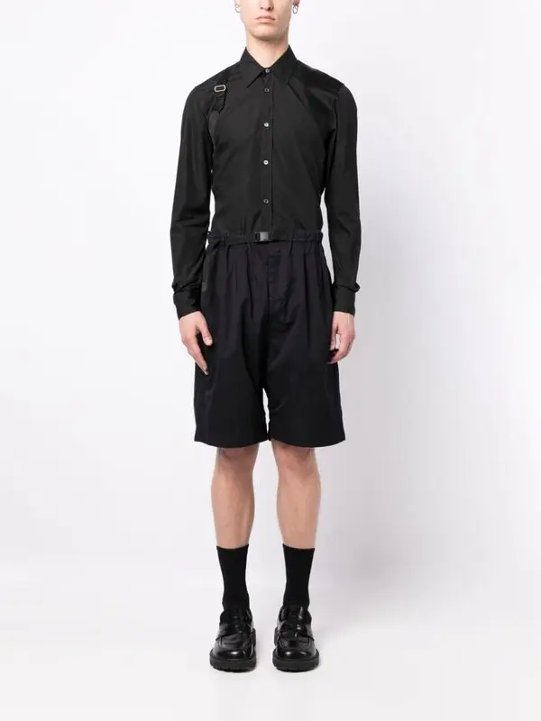 Comme Des Garçons Pleat-detail Cotton Shorts