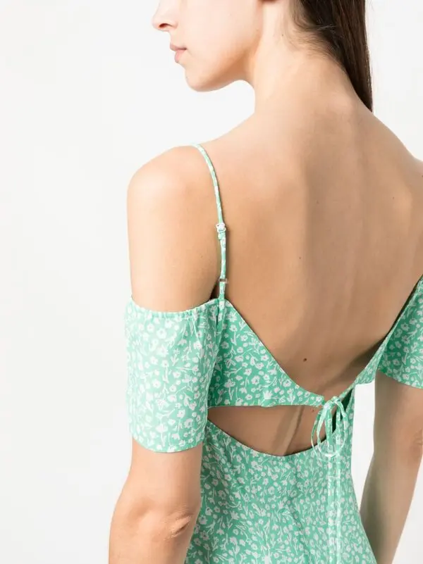 calvin klein green floral dress Calvin Klein Floral Flutter Sleeve Maxi Dress In Sequoia Multi