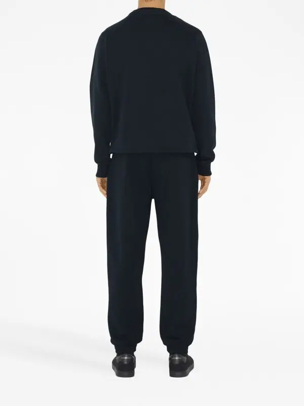 Burberry Ekd-embroidered Cotton Track Pants