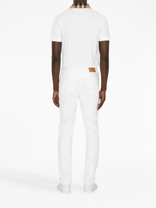 Burberry Check Print-detail Polo Shirt - White