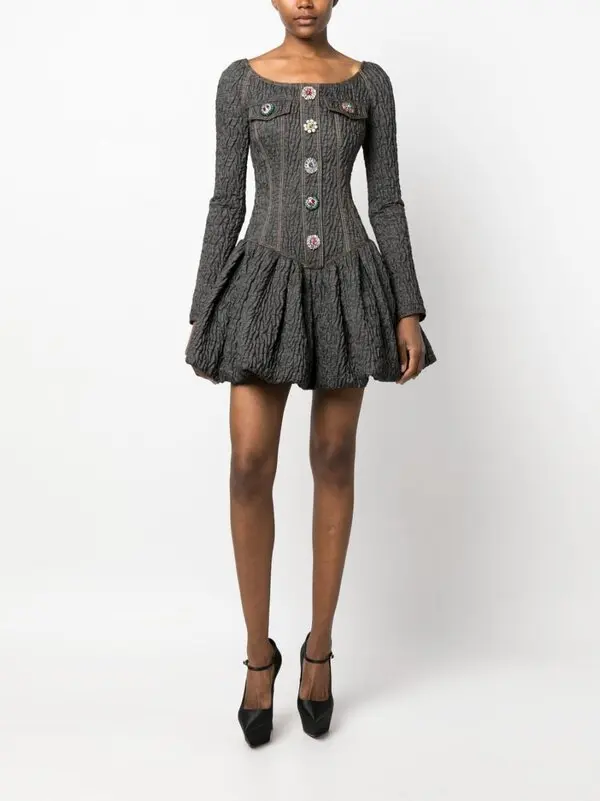 Moschino Crystal-embellished Textured Minidress
