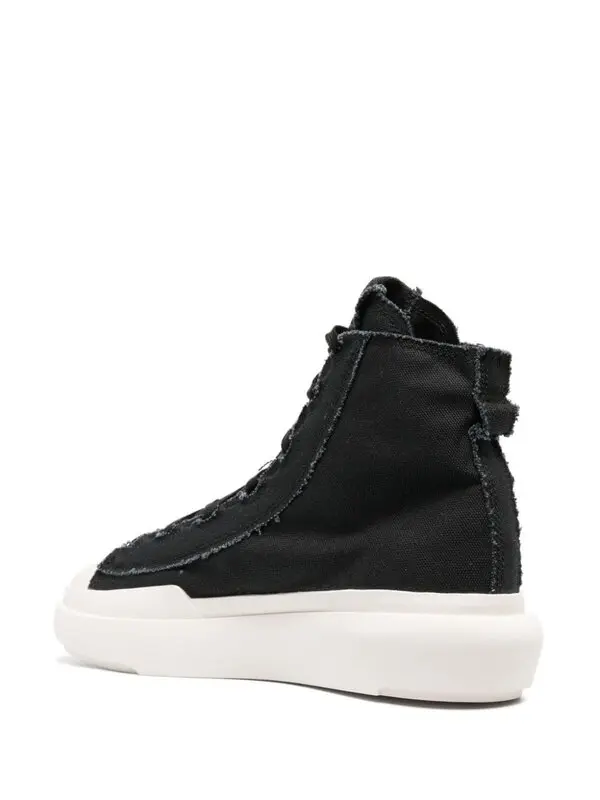 Y3 Nizza Distressed High-top Sneakers - Black