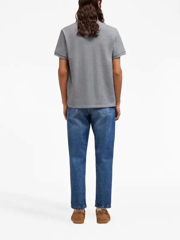 AMI Paris Logo-embroidered Cotton Polo Shirt