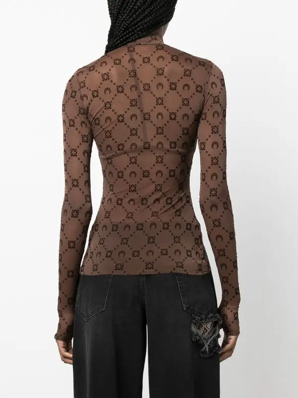 MARINE SERRE Regenerated Moonogram Mesh Top