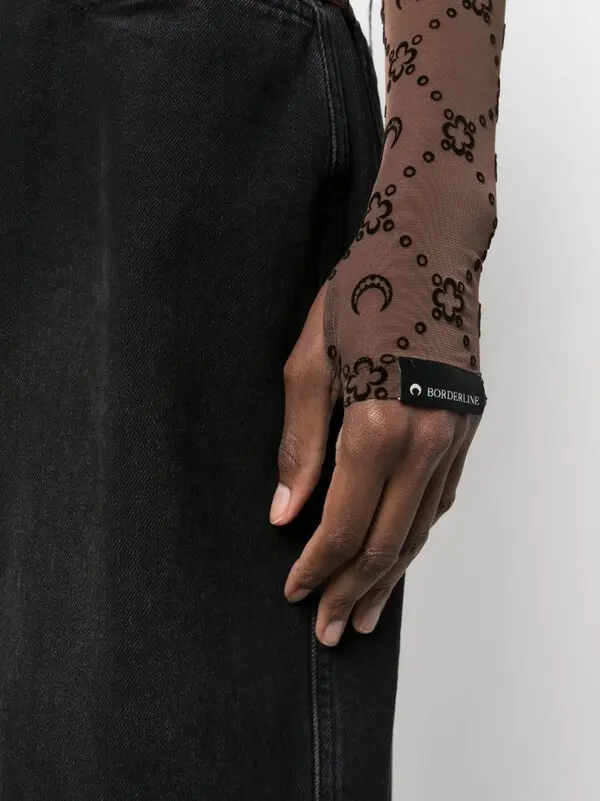 MARINE SERRE Regenerated Moonogram Mesh Top