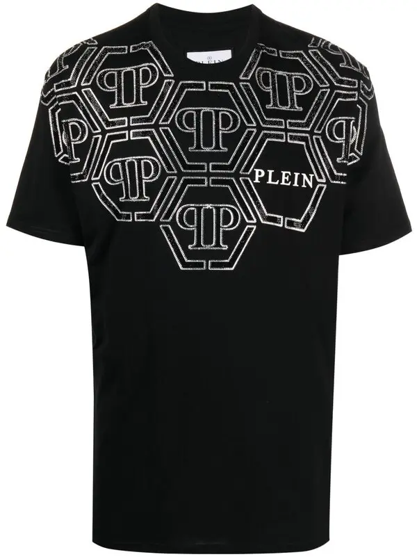Philipp Plein Ss Hexagon Rhinestone-embellished T-shirt