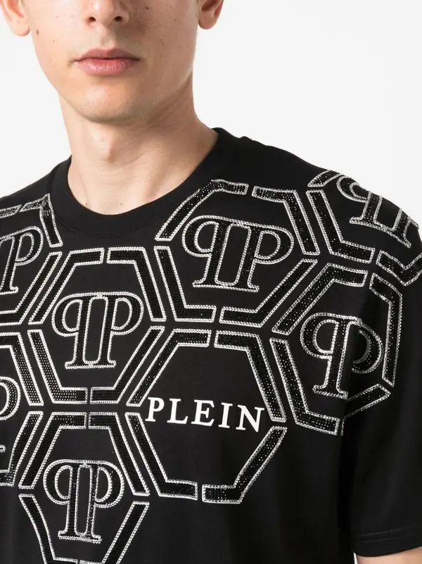 Philipp Plein Ss Hexagon Rhinestone-embellished T-shirt