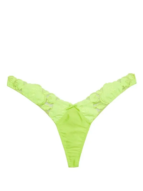 FLEUR DU MAL Rose-embroidery High-leg Thong