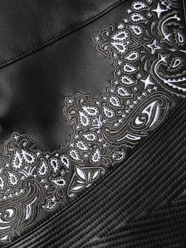 Philipp Plein Bandana-paneled Leather Trousers