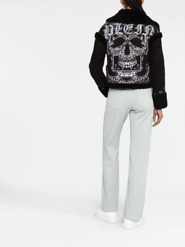 Philipp Plein Paisley Bandana Shearling Jacket